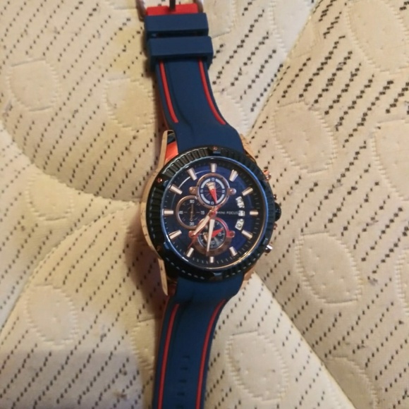 Accessories | Deluxe Blue Red Watch | Poshmark